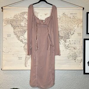 House of CB | Dresses | House Of Cb Ophelia Blush Cut Out Midi Dress ...